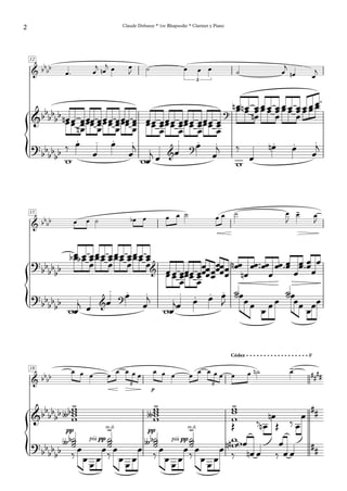 Debussy_1er rhapsodie_cl+fp_p.1-3+ej. de analisis | PDF