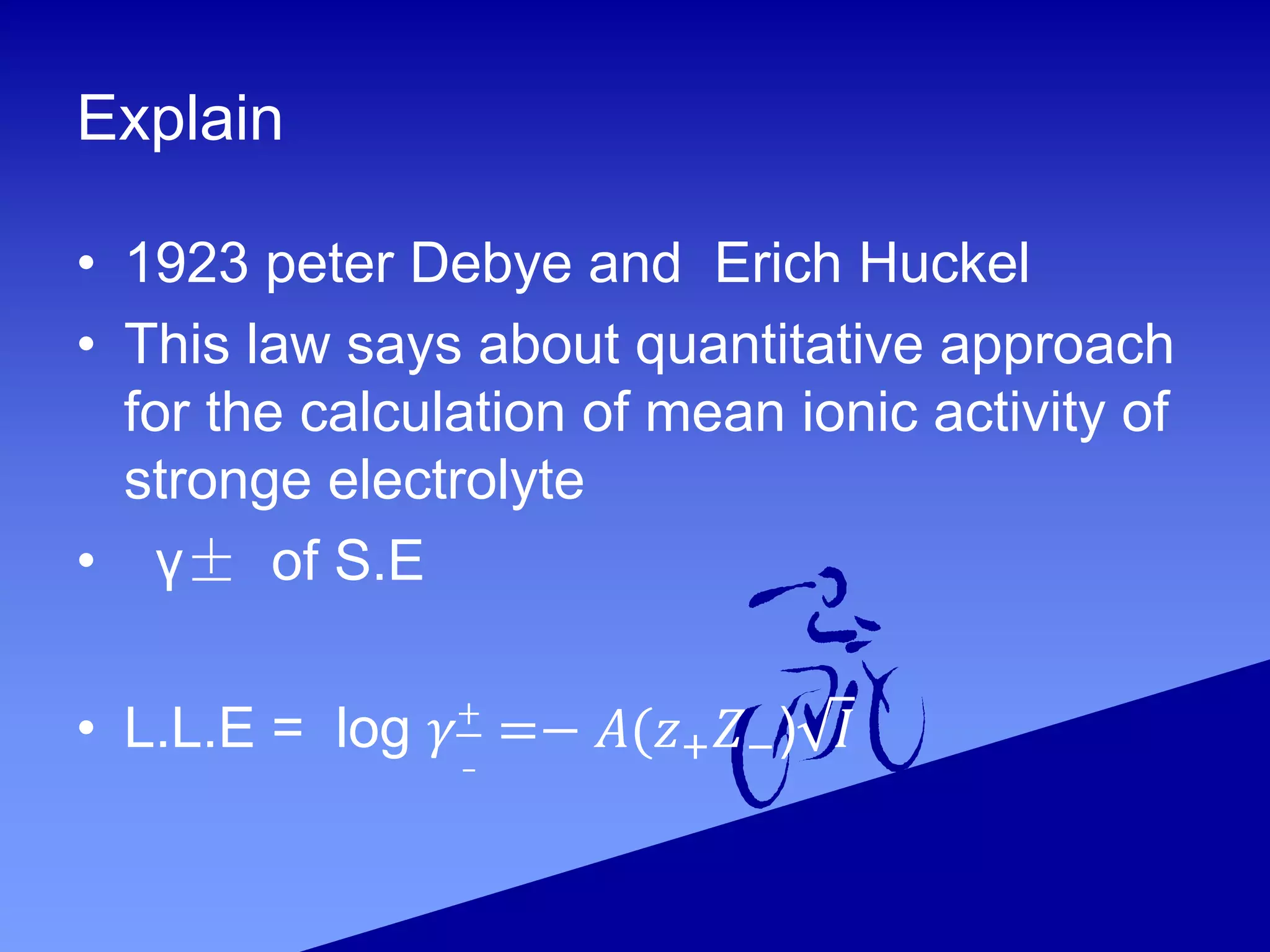 Debye huckel limiting law 1 | PDF