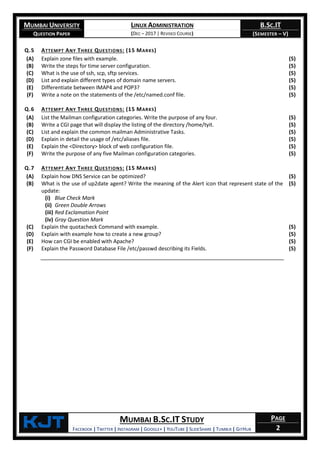 B.Sc.IT: Semester – V (December – 2017) [Revised Course | Question Paper] | PDF