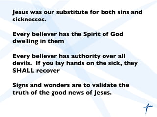 Jesus, Our Substitute For Sin and Sickness | PDF