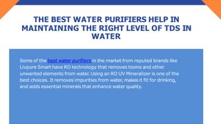 Understanding the Role of TDS Level in Drinking Water | PPTX
