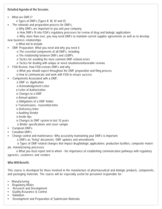 Drug Master Files (DMFs) - Understanding and Meeting Your Global ...