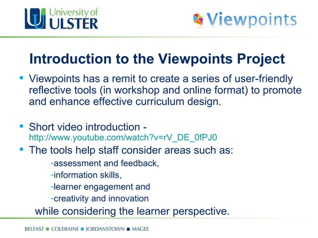 Viewpoints: School of Art & Design Revalidation Workshop | PPT