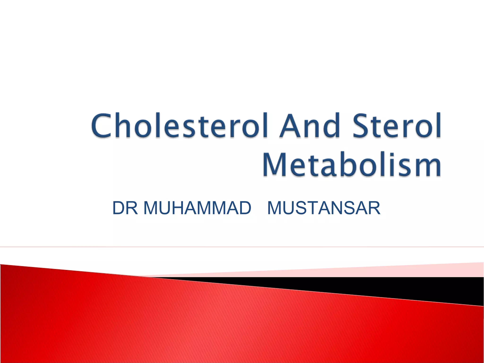 CHOLESTEROL METABOLISM muhammad mustansar FJMC LAHORE | PPT