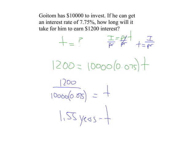 Dec 17 Simple Interest | PPT