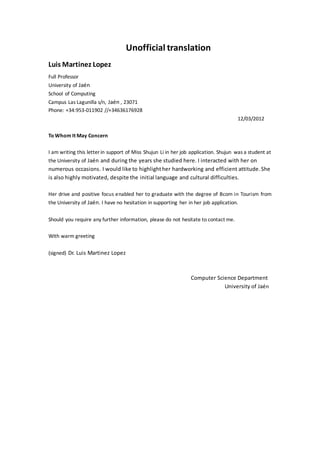 Unofficial translation | DOCX