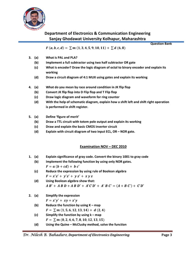 Digital Electronics University Question Bank | PDF | Programming Languages | Computing