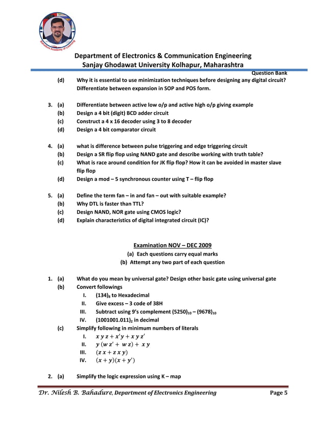 Digital Electronics University Question Bank | PDF | Programming Languages | Computing