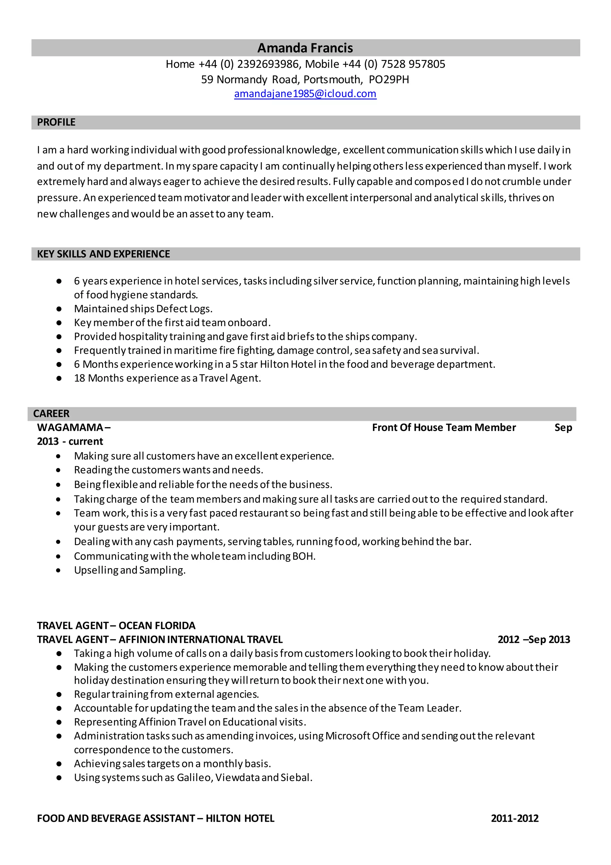 amanda cv new | DOCX