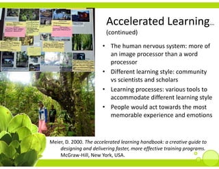 The use of innovative learning approaches and tools to catalyze ...
