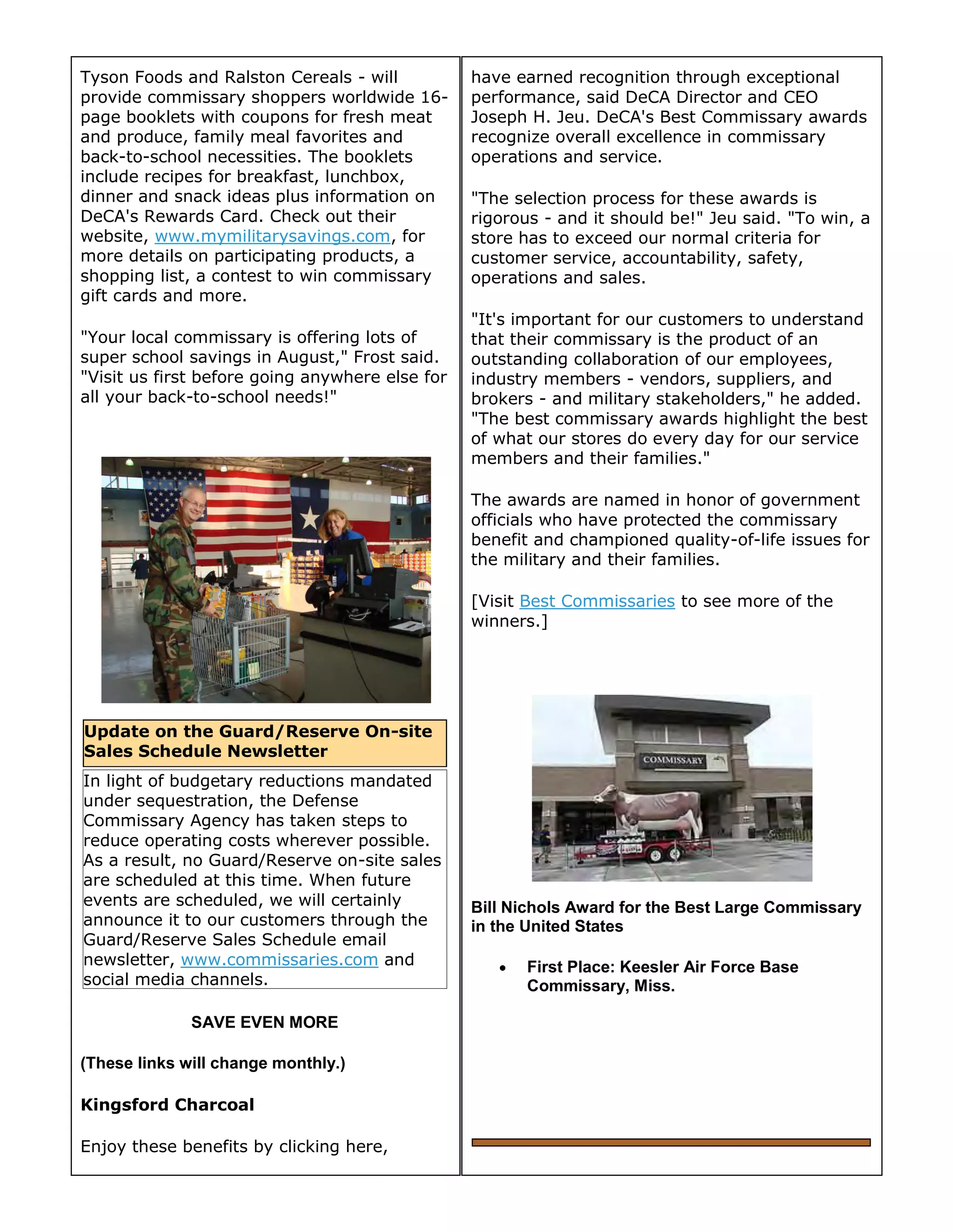 De ca commissary connection | PDF