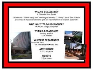Decadence Generalinfo | PPT