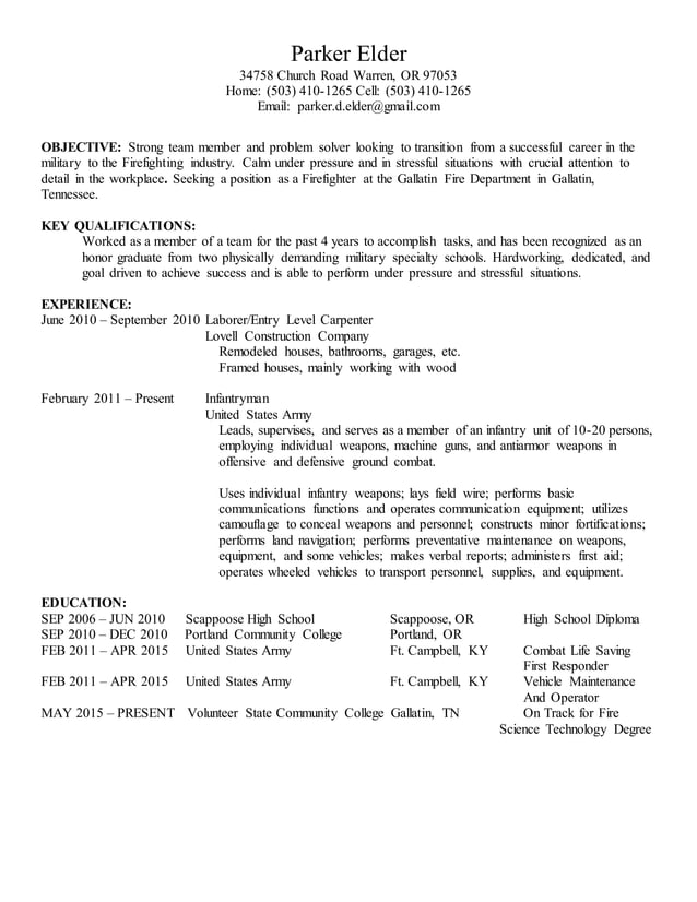 Parker Elder Resume | DOCX