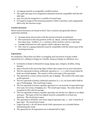 Decaf language specification | PDF