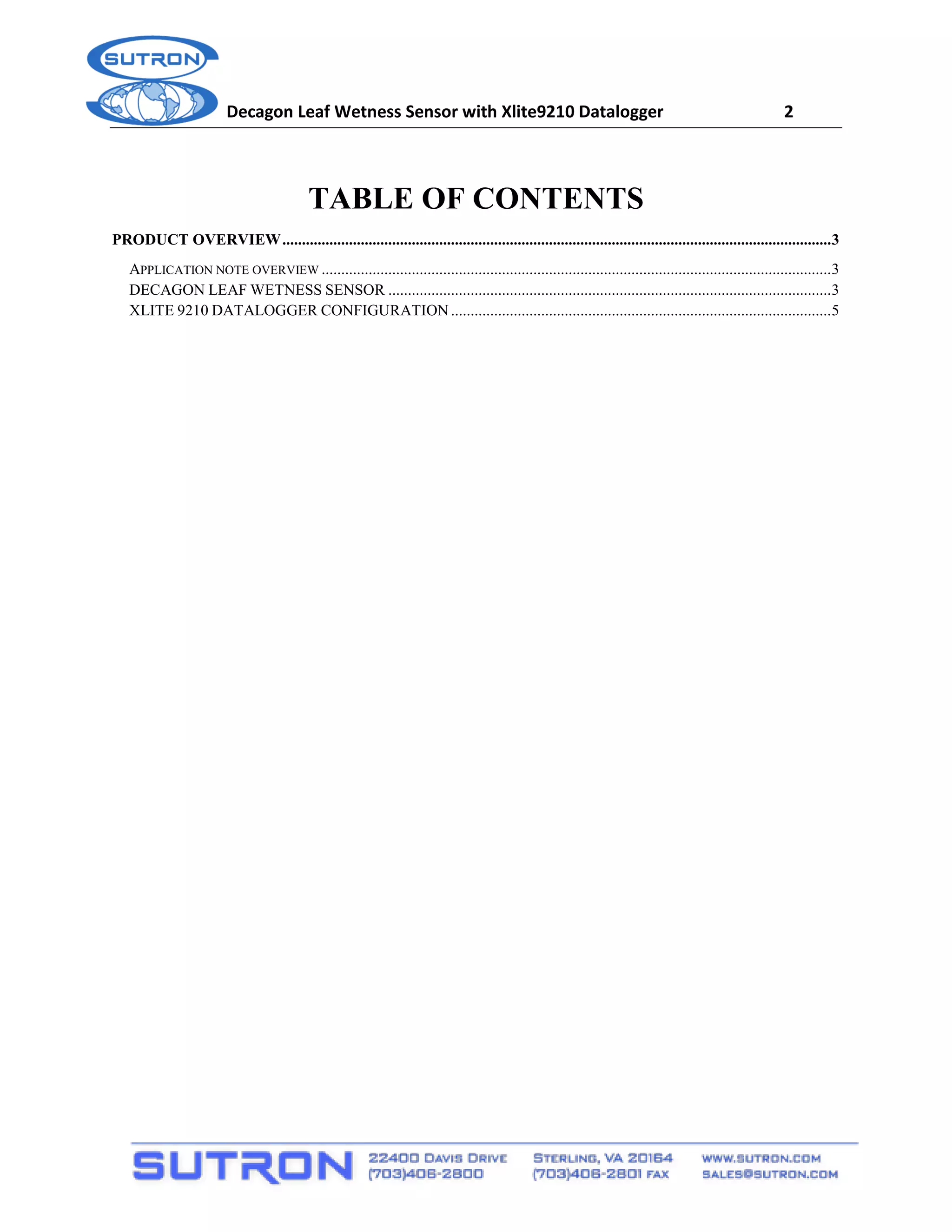 Decagon Leaf Wetness Sensor with XLite 9210 Data logger | PDF