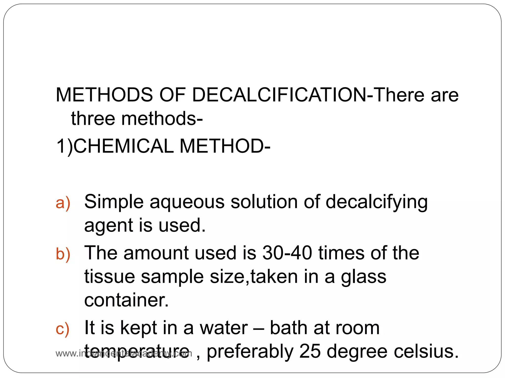 DECALCIFICATION AND PREPARATION OF GROUND SECTION OF TEETH /certified ...