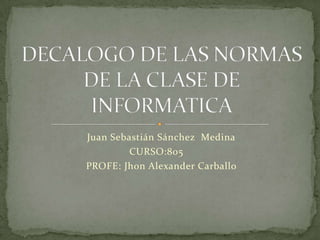 Decalogo de las normas de la clase de | PPTX