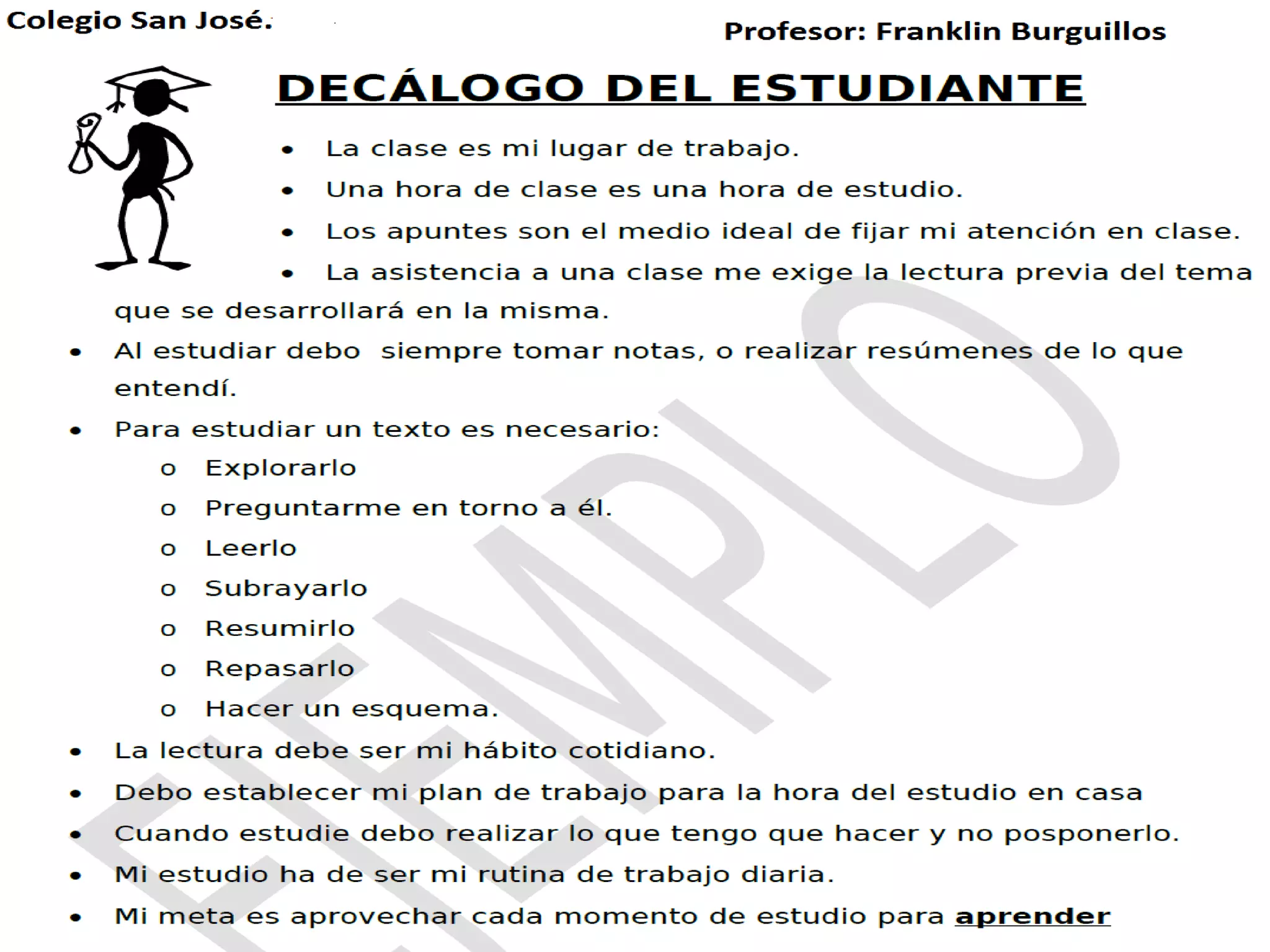 Decalogo del estudiante | PPT
