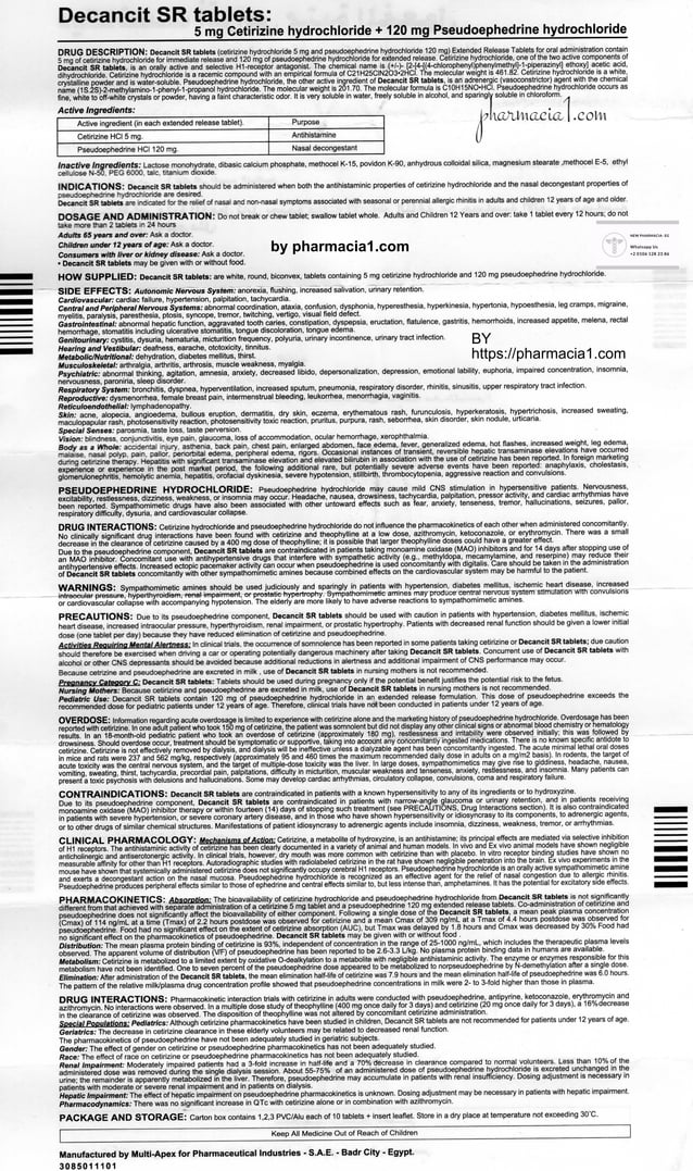 Decancit sr tablets- Patient Information Leaflet | PDF