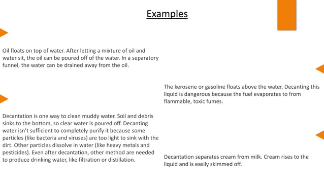 Decantation and centrifugal separation | PPTX | Chemistry | Science