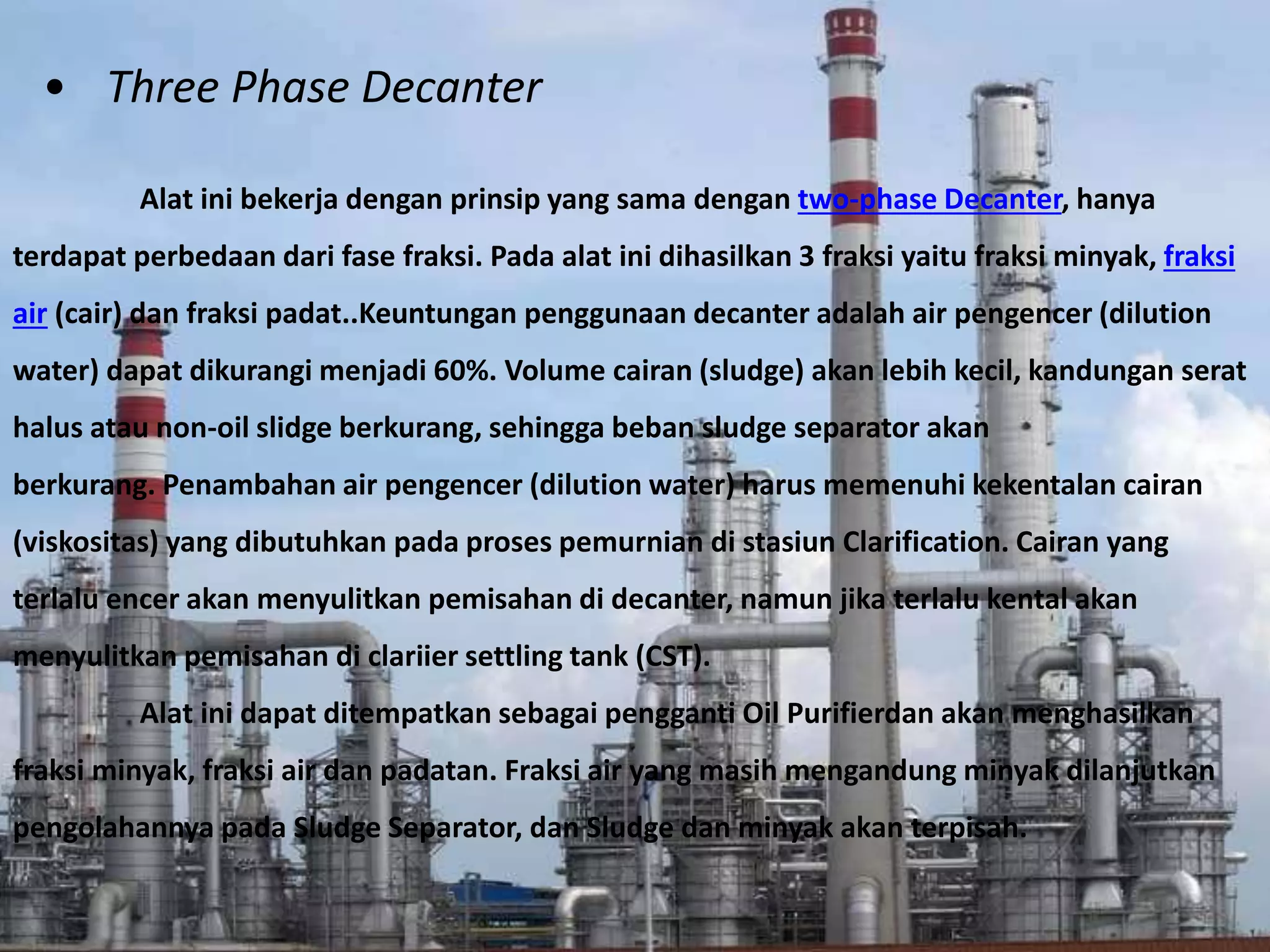 Decanter - Peralatan Industri Proses | PPTX