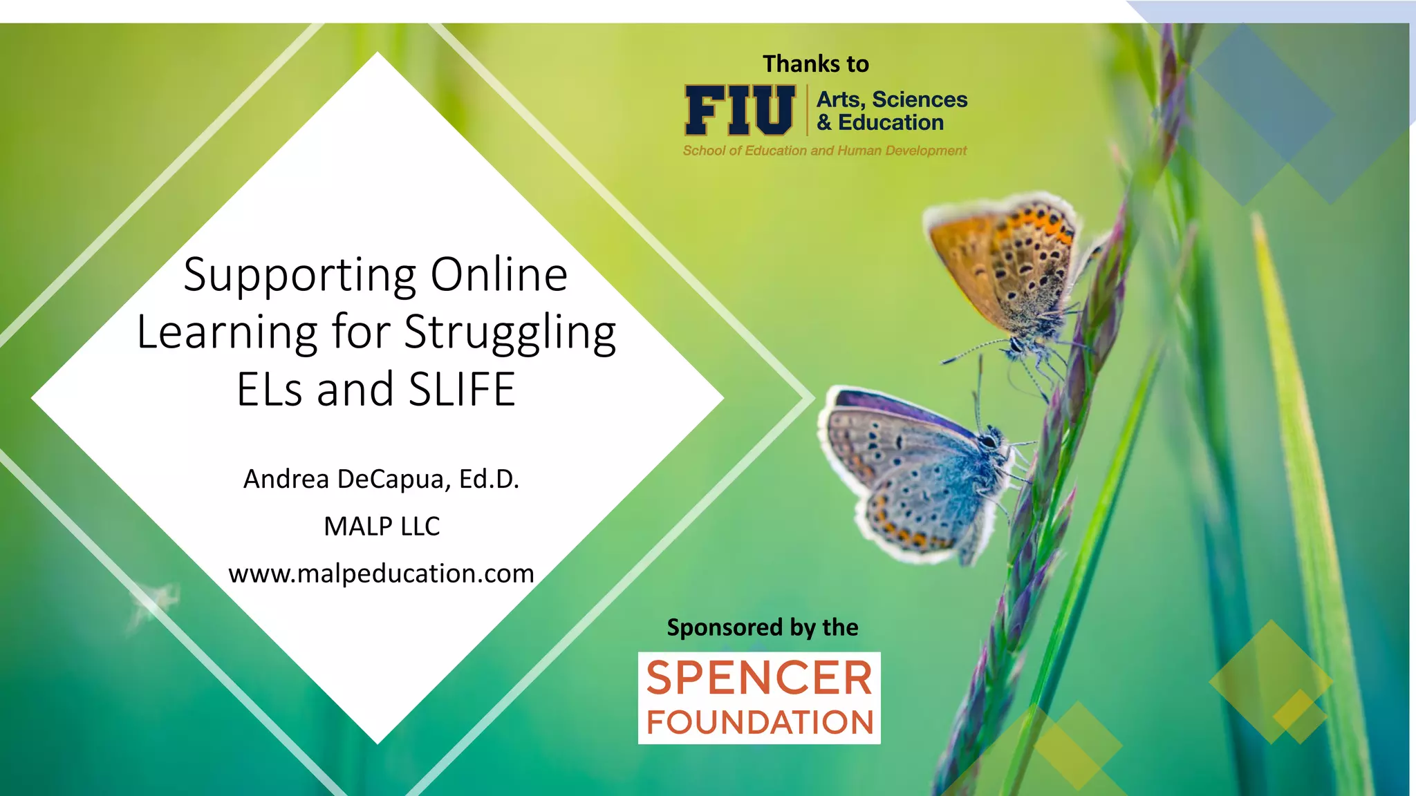 supporting online learning for struggling els and slife | PPT