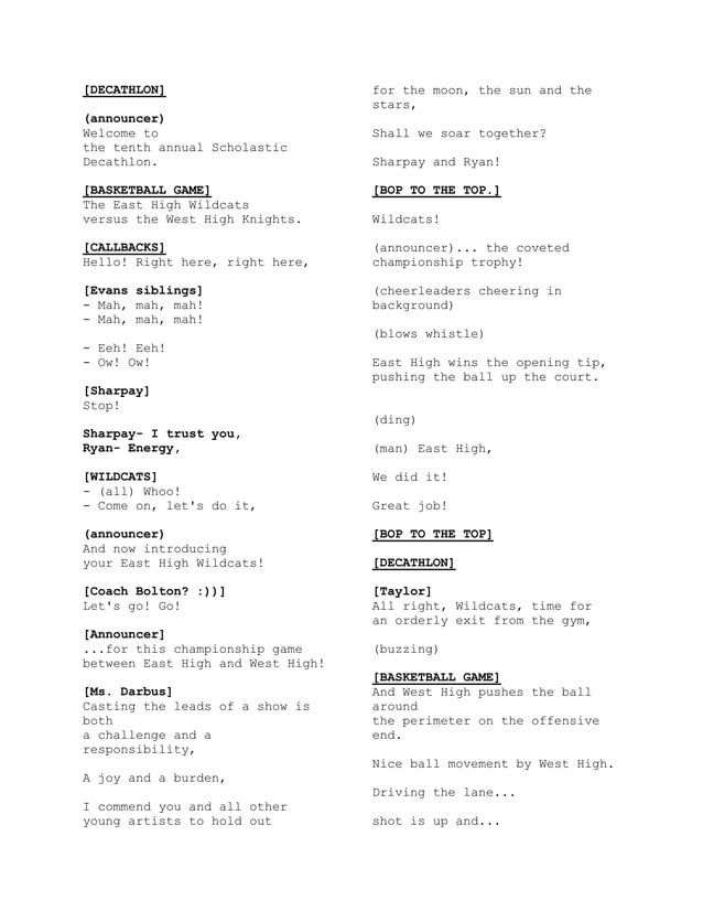 HSM script | DOCX | Entertainment