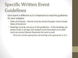 Deca written projects | PPT