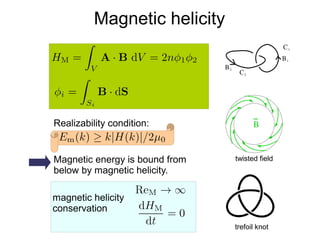 Decay of helical and non-helical magnetic links and knots | PPT