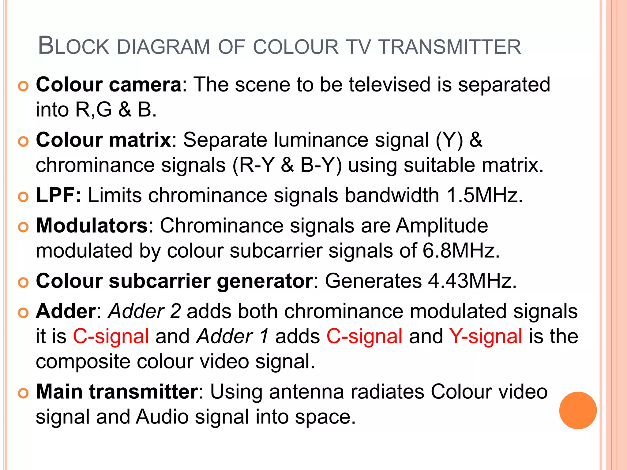 Basics of Colour Television and Digital TV | PPTX