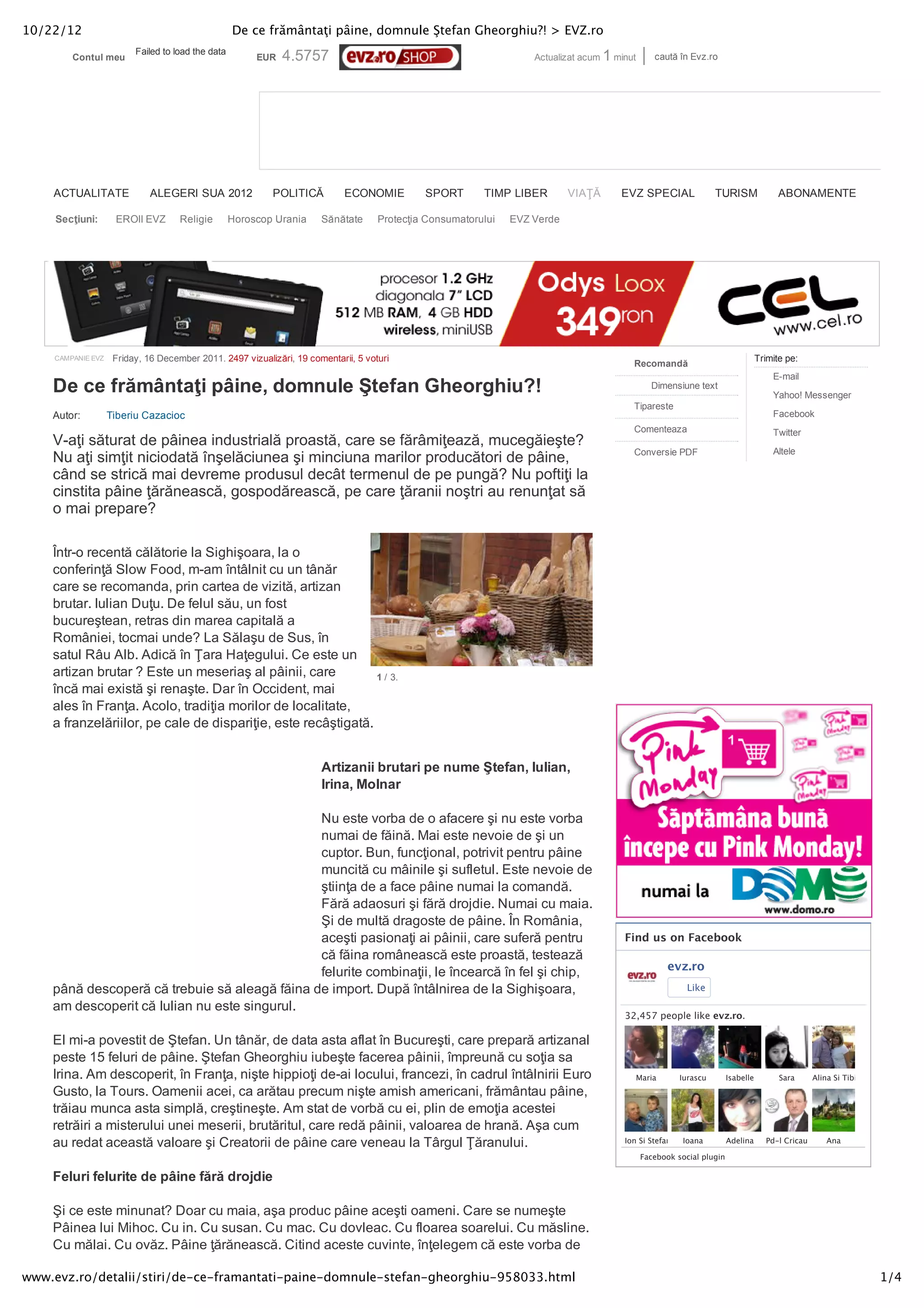 De ce framantati paine, domnule Stefan Gheorghiu ! | PDF