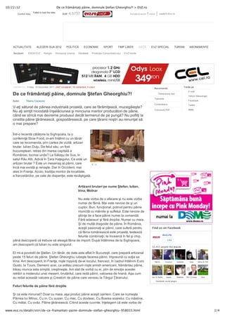 De ce framantati paine, domnule Stefan Gheorghiu ! | PDF