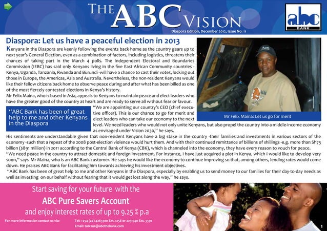 The ABC Vision Diaspora Edition Dec 2012 | PPT