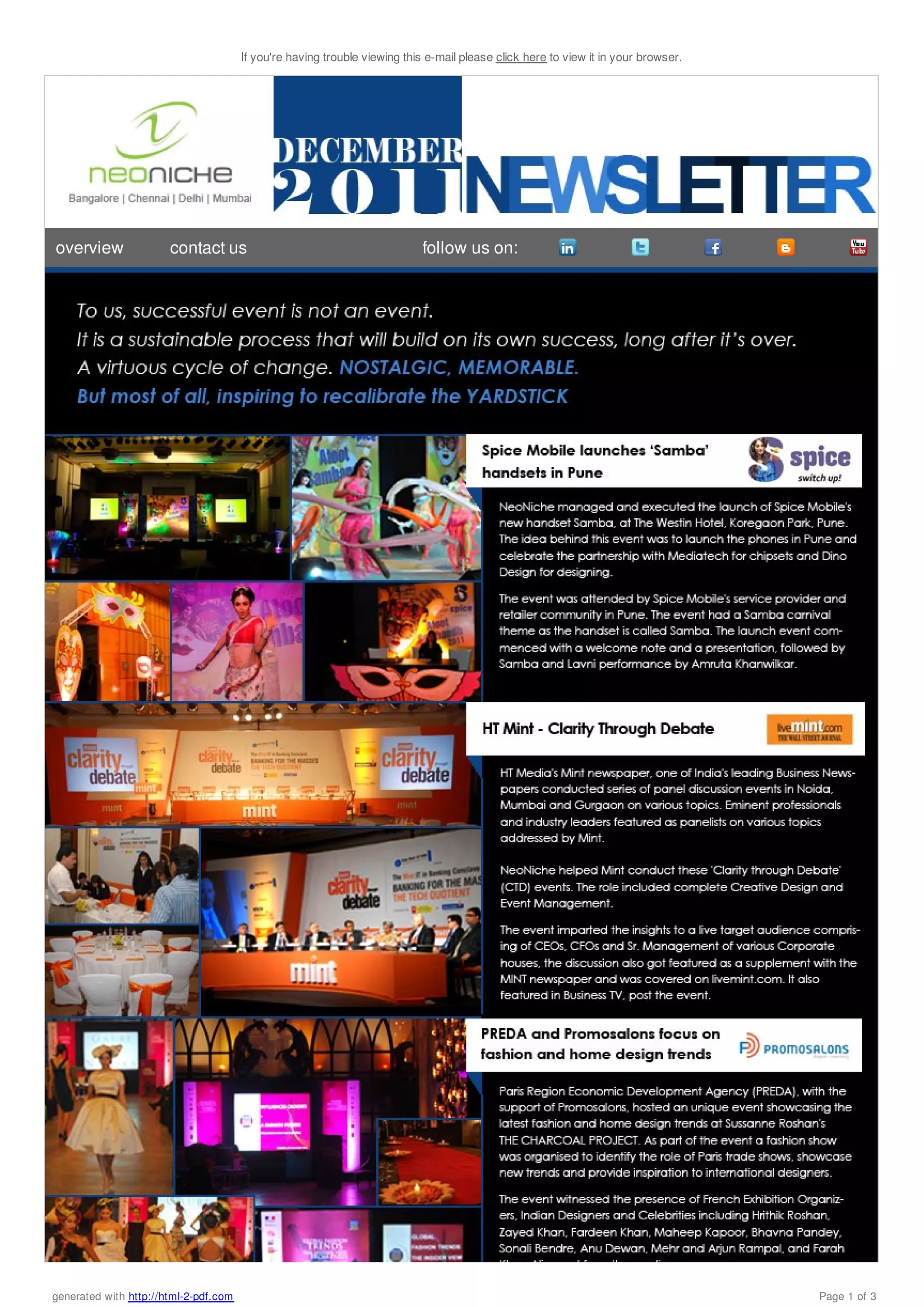 Neo Niche December 2011 news letter | PDF