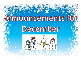 December 2012 announcements | PPT