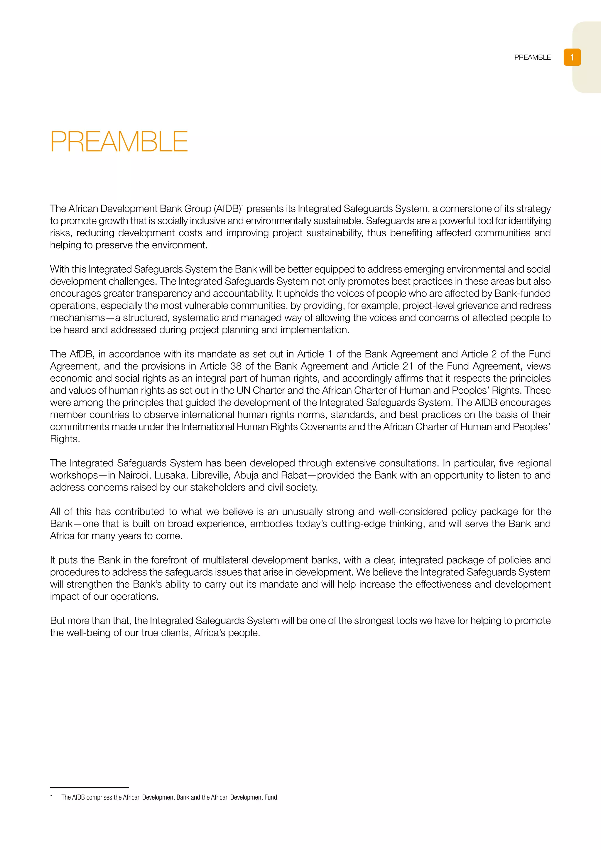 AfDB Integrated Safeguards System - Policy Statement and Operational ...