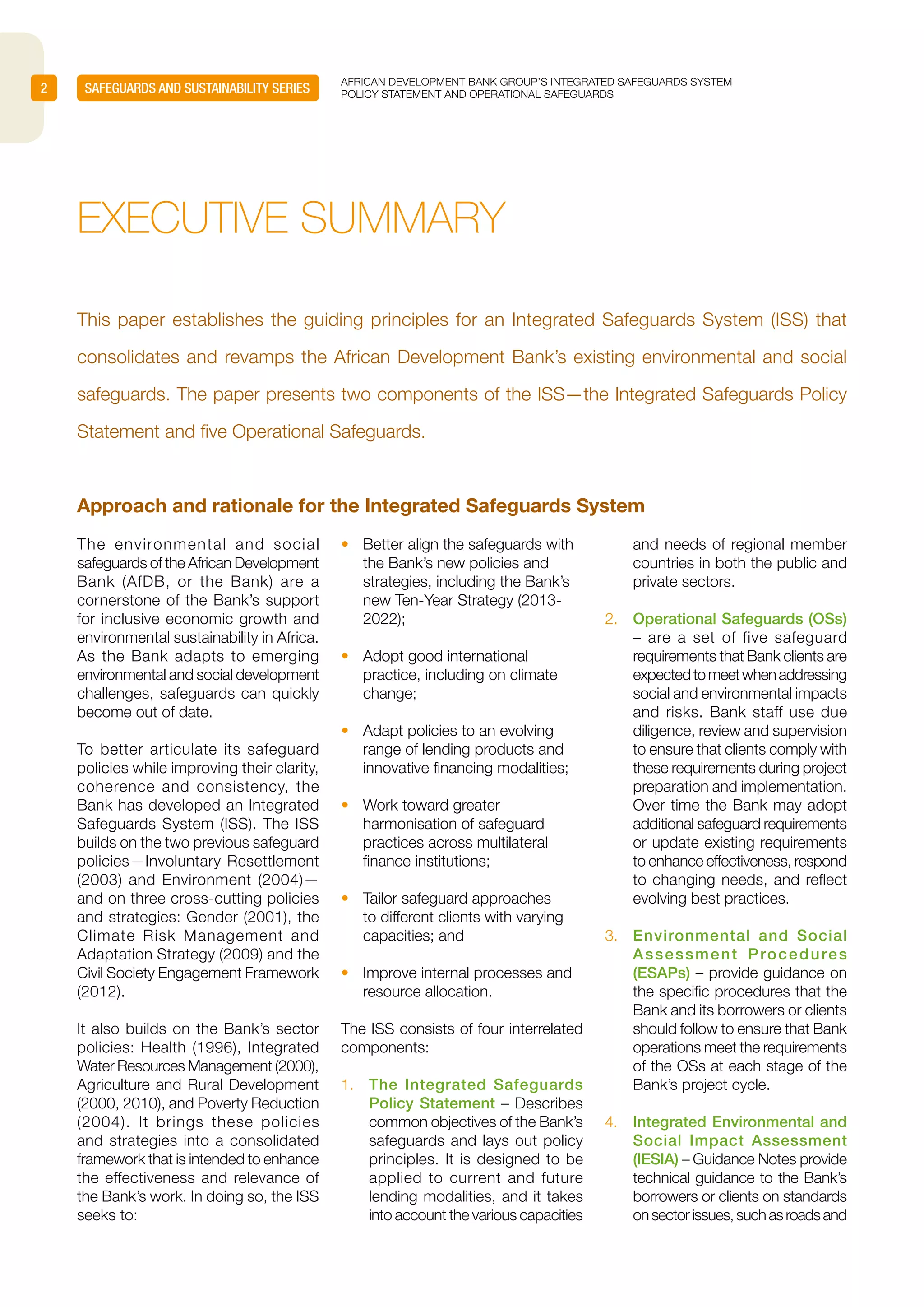AfDB Integrated Safeguards System - Policy Statement and Operational ...