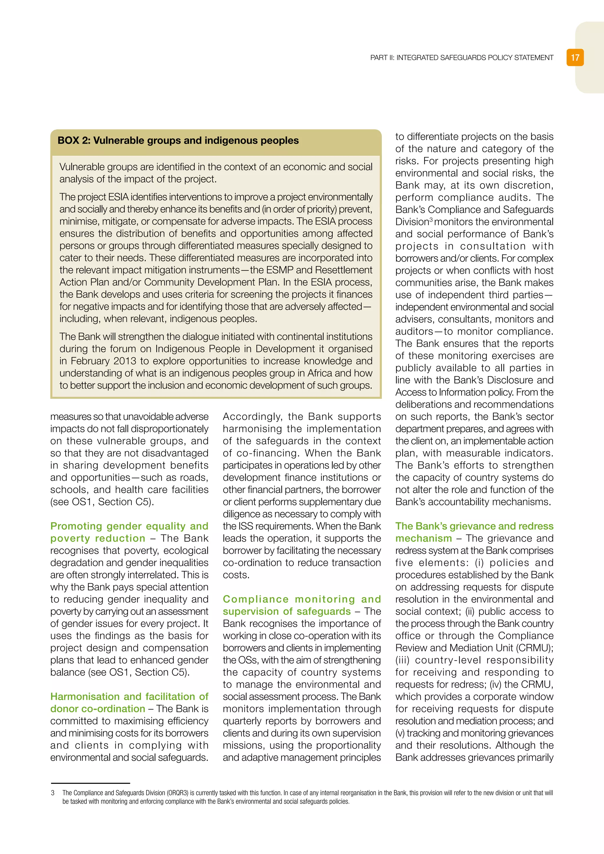 AfDB Integrated Safeguards System - Policy Statement and Operational ...