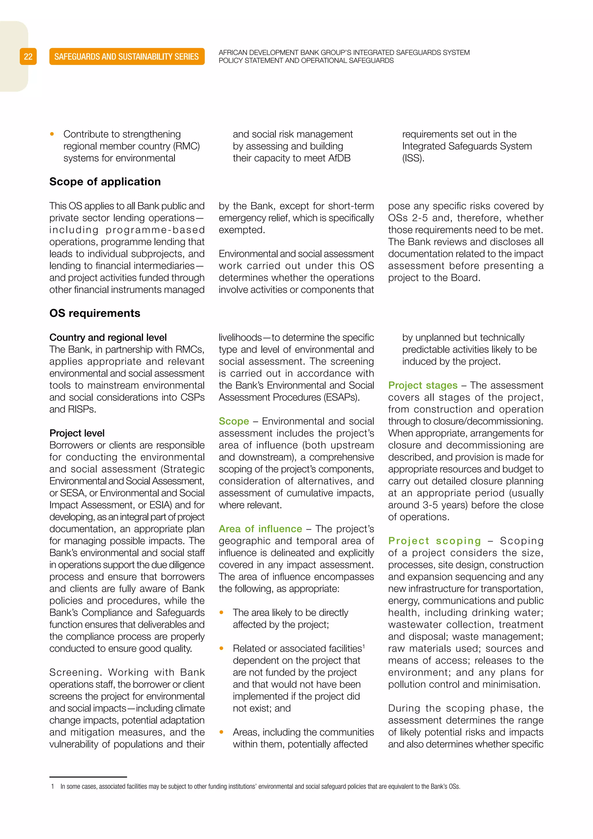 AfDB Integrated Safeguards System - Policy Statement and Operational ...