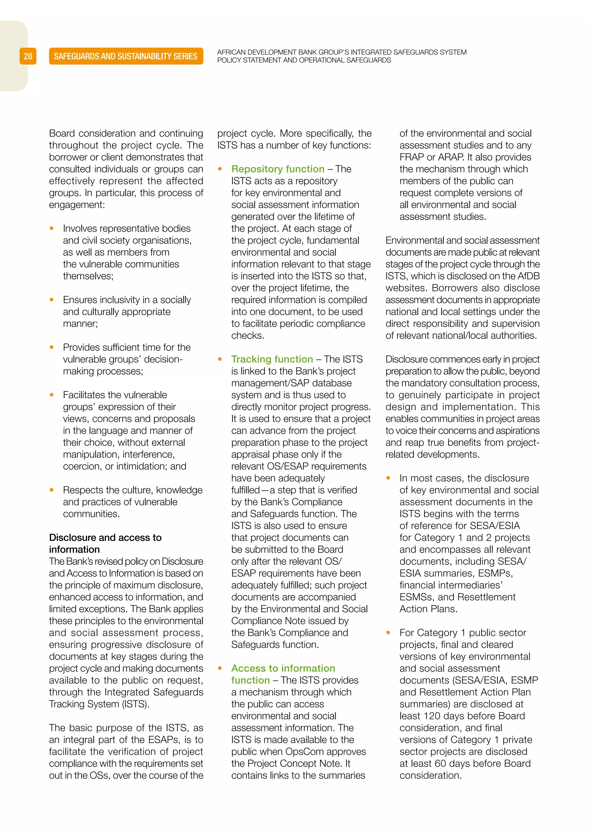 AfDB Integrated Safeguards System - Policy Statement and Operational ...