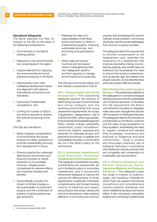 AfDB Integrated Safeguards System - Policy Statement and Operational ...