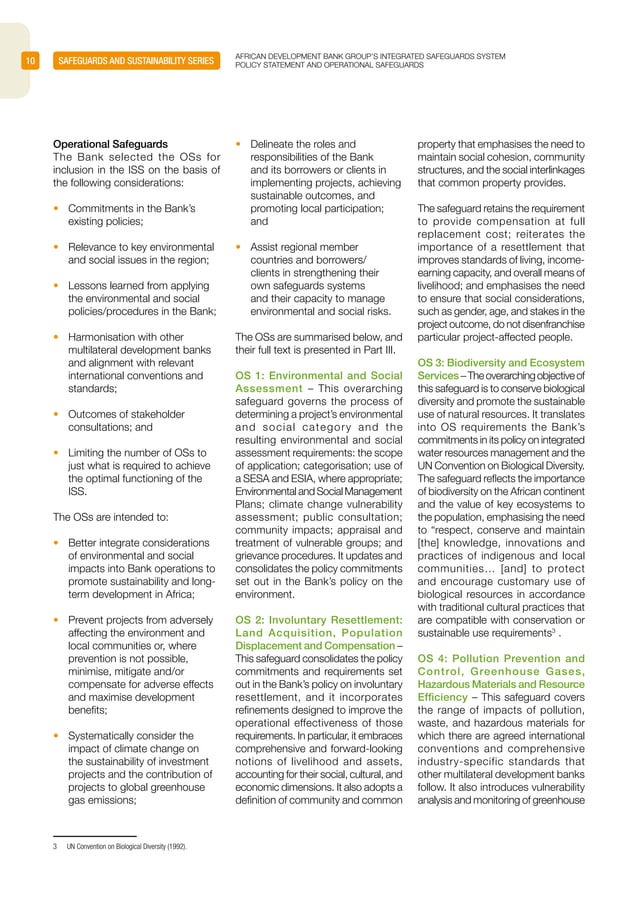 AfDB Integrated Safeguards System - Policy Statement and Operational ...
