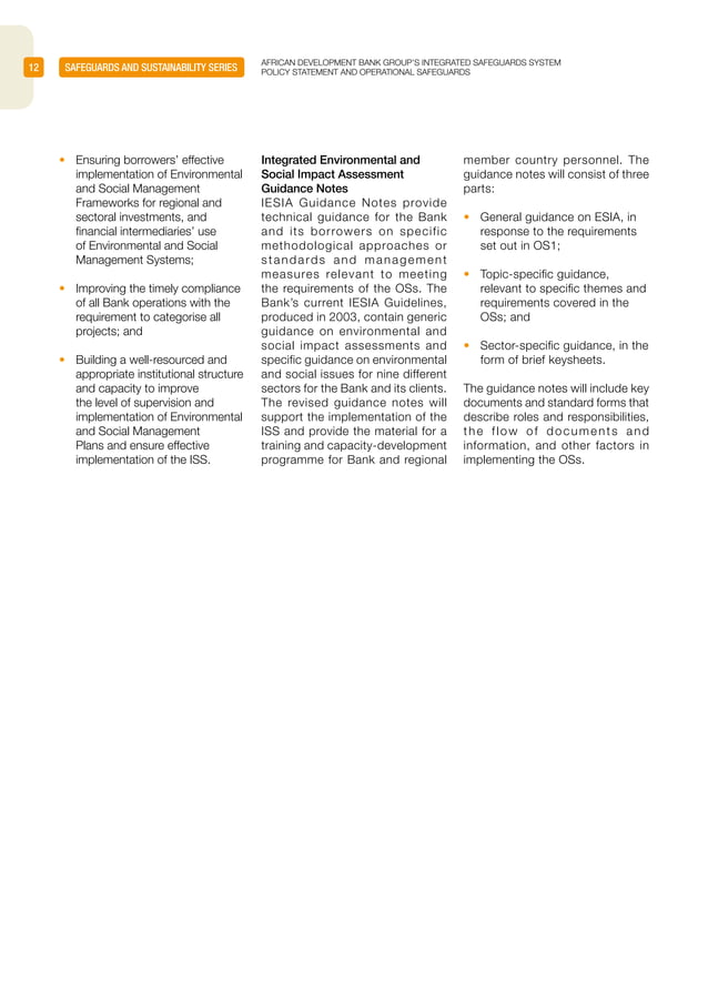 AfDB Integrated Safeguards System - Policy Statement and Operational ...