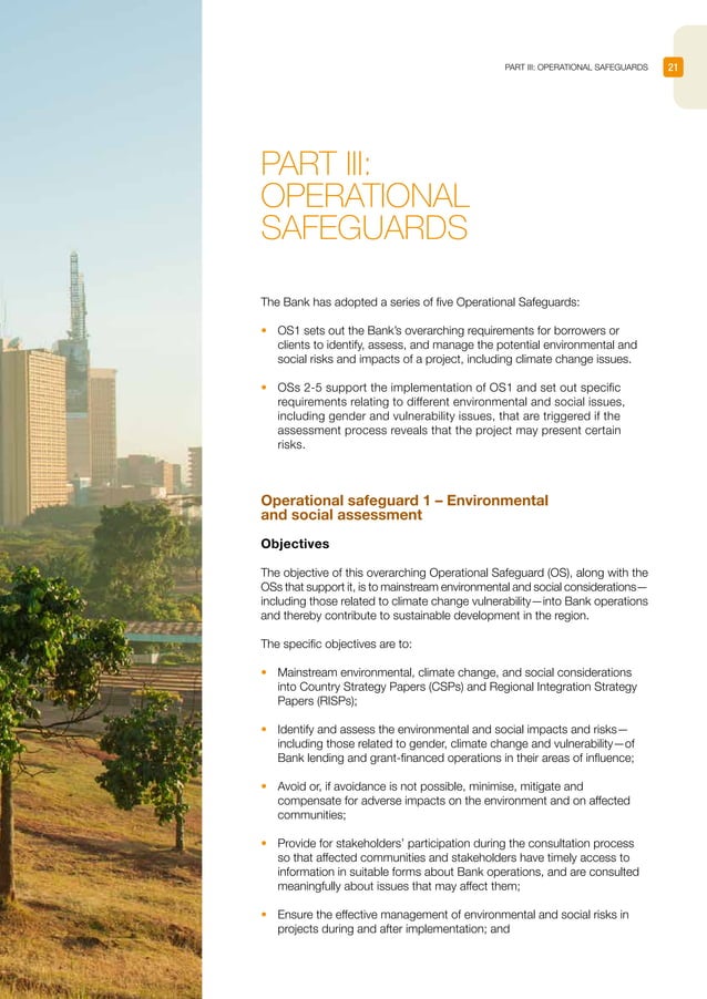 AfDB Integrated Safeguards System - Policy Statement and Operational Safeguards | PDF