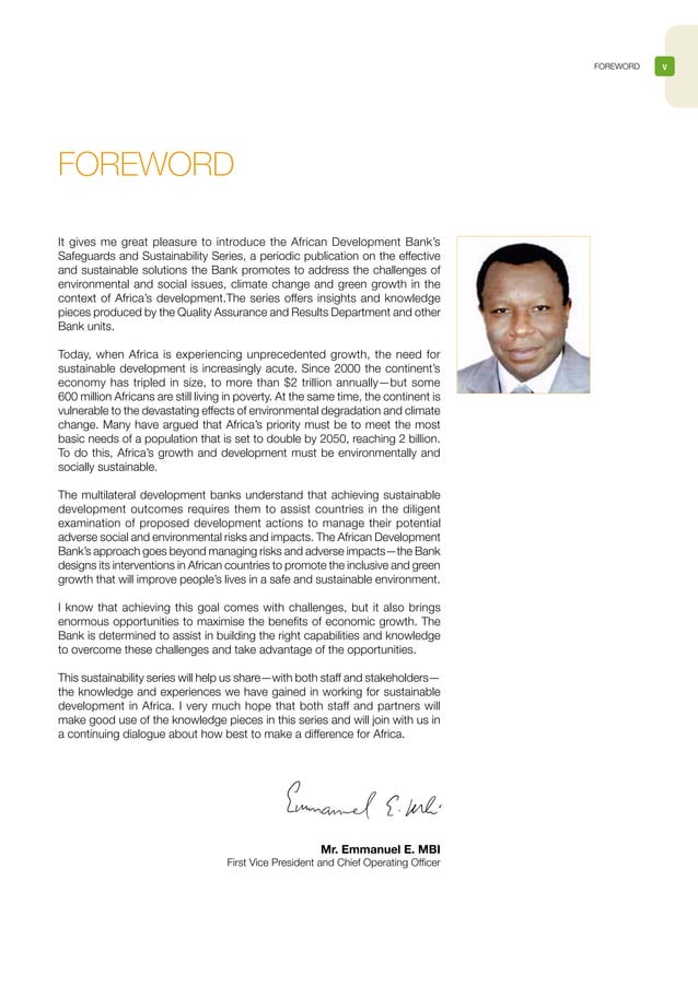 AfDB Integrated Safeguards System - Policy Statement and Operational ...