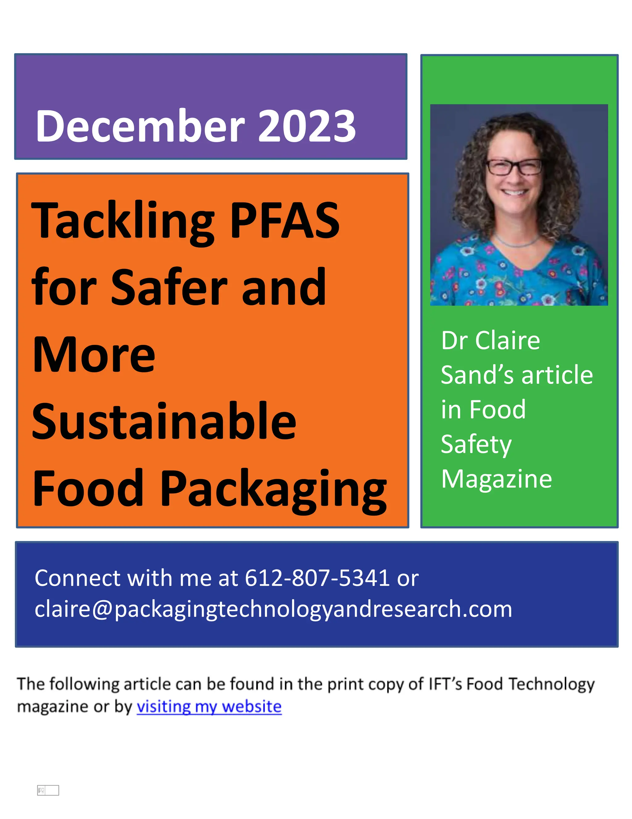 December 2023 Tackling PFAS for Safer and More Sustainable Food Packaging by Dr. Claire Sand.pptx