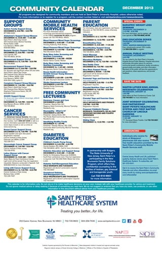 December calendar final | PDF | Blood Disorders | Diseases and Conditions