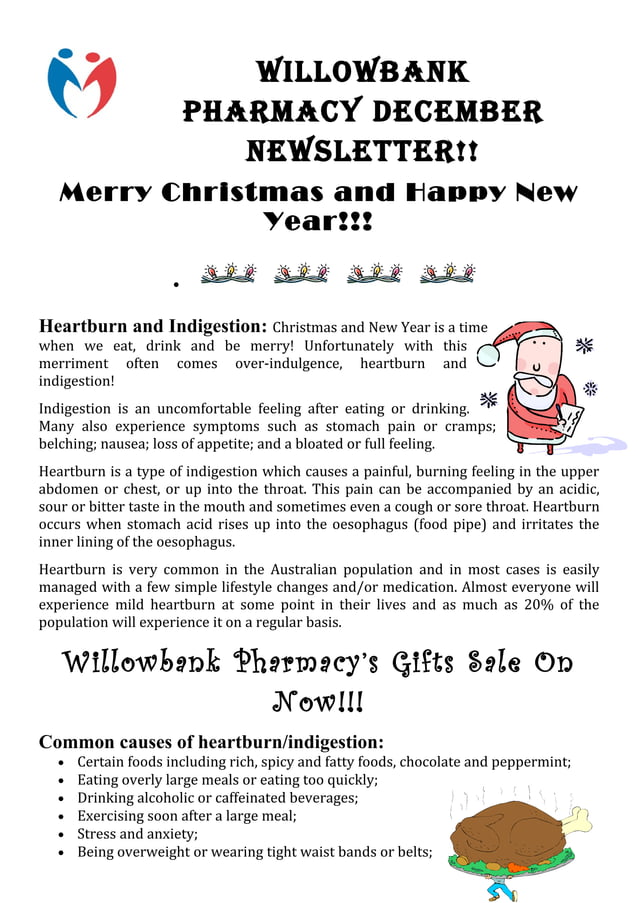 Willowbank Pharmacy's December Health Newsletter | PDF