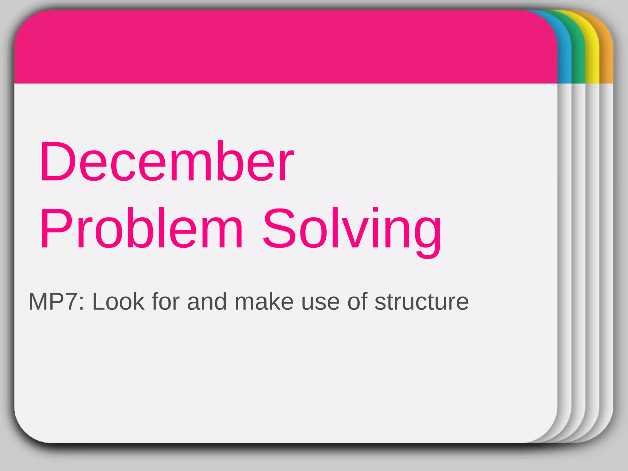 December Problem Solving | PPT