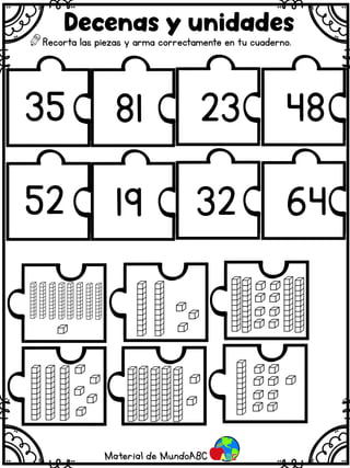 PRACTICAS DE MATEMATICAS decenas y unidades .pdf